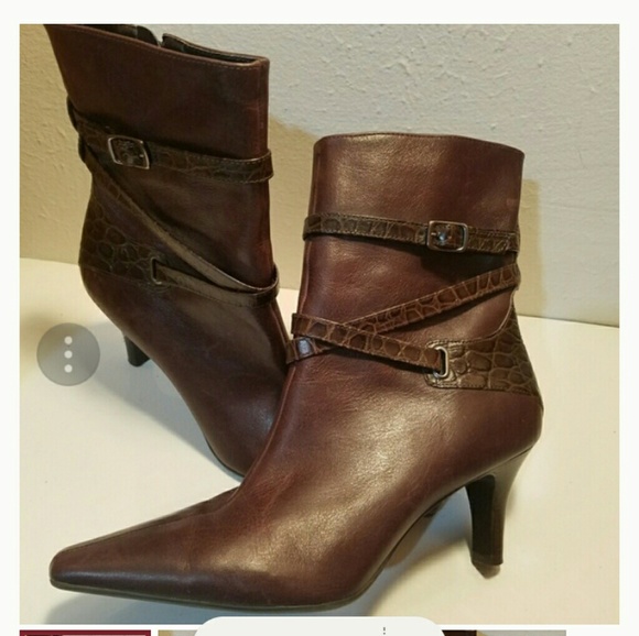 ANTONIO MELANI | Shoes | Antonio Melani Brown Heeled Boots With Side ...